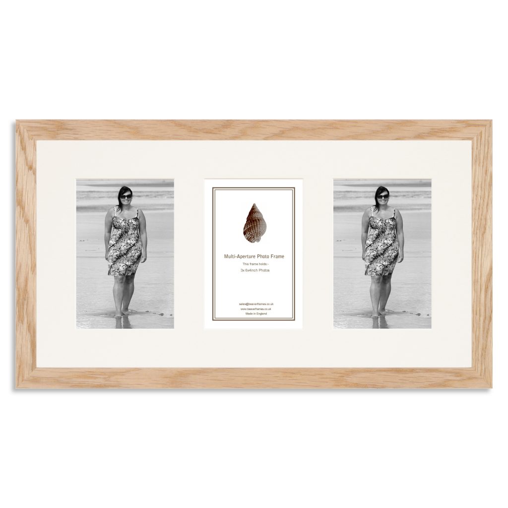 Solid Oak Multi Aperture Photo Frame for three 6x4/4x6in portrait ...