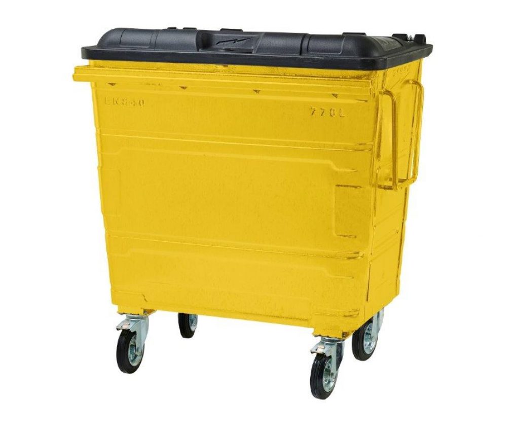 770L Steel Wheelie Bin - Yellow - INYDY