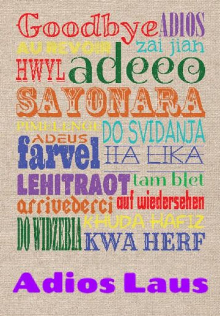 Typographic Goodbye In Different Languages Leaving Card - INYDY