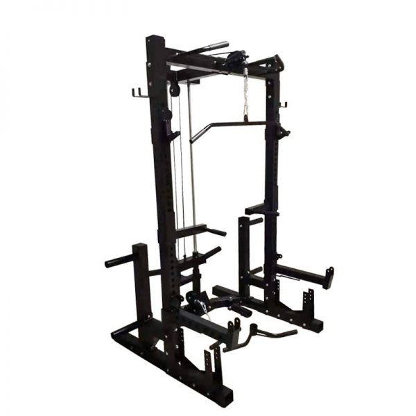 Commercial Half Rack With Lat Pulldown - Low Row System - Power Racks ...