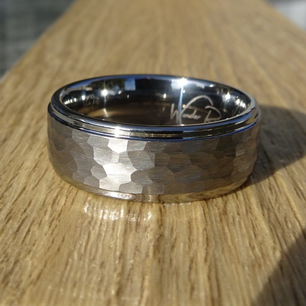 Matt Panelled Tungsten Mens Wedding Wonder Ring UK X / US 11.5 / 8mm ...