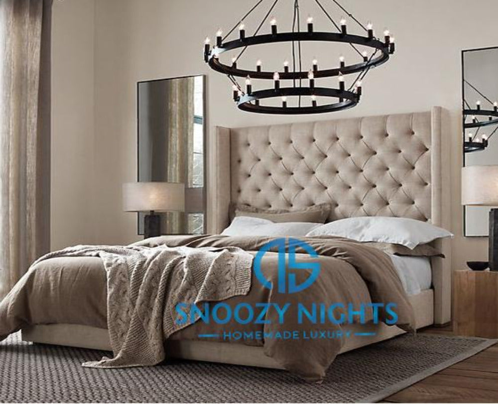 Liana Wingback Deluxe Bed Frame Available with Storage Options - Default Title - Snoozy Nights ...